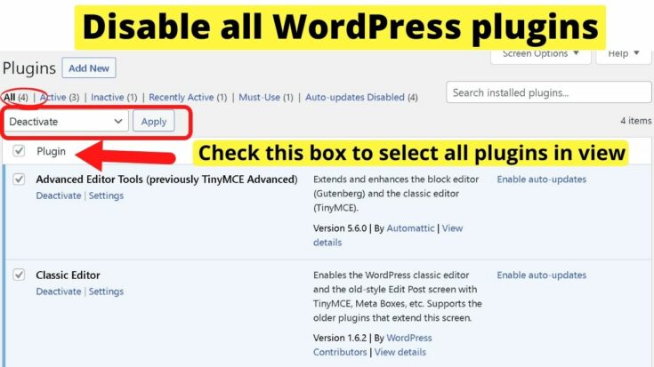 The Best (& Easiest) Ways to Disable WordPress Plugins
