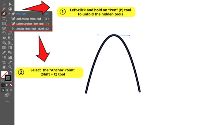 How to Add Handles to Anchor Points in Illustrator